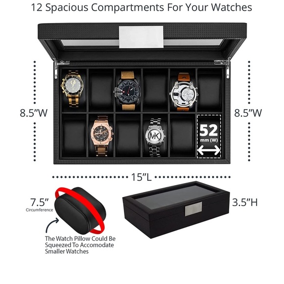 Storage & Organization | 12 Slot Luxury Carbon Fiber Design Display ...